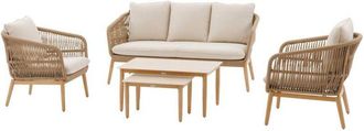 Hesperide Gartenm&ouml;bel Orissa Taupe 5-Sitzer aus Polyester und Stahl - Hesp&eacute;ride