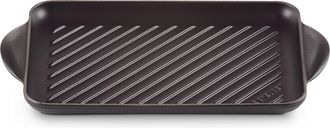 LE CREUSET Rechteckige Grillplatte aus Gusseisen, Für alle Herdarten inkl. Induktion geeignet, Schwarz, 20202320000460, 33 cm