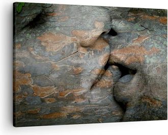 Arttor Bilder auf Leinwand Frau Mann Kuss Abstraktion Leinwandbild 70x50cm Wandbilder Dekoration Wohnzimmer Schlafzimmer Küche Deko Klein Wanddeko Bild Wand 