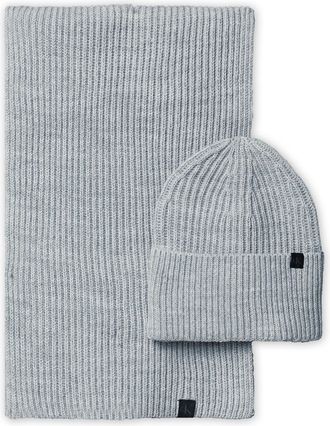 Calvin Klein Jeans Set Schal und M&uuml;tze Calvin Klein Jeans Monogram Rib IU0IU00638 Grau