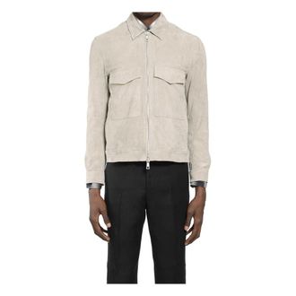 Giorgio Brato Homme, Vestes, Gris, Taille: XL Veste en daim &agrave; col pointu