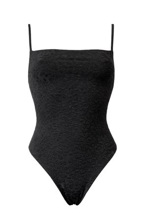 Anekdot Damen vegan Badeanzug Alba Black Floral Jacquard