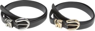 Urban Classics Womens TB7213A-Chunky Multiple Loop Synthetic Leather 2-Pack Belt, Black/Gold+Black/Silver, S/M
