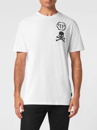 Philipp Plein T-shirt en coton avec imprim&eacute; t&ecirc;te de mort et logo