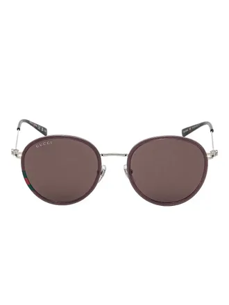 Gucci lunettes de soleil tint&eacute;es &agrave; monture ovale - Argent