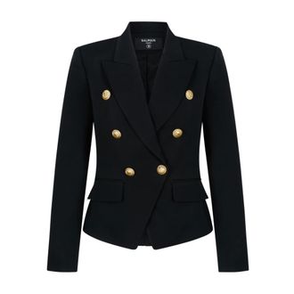 Balmain Femme, Vestes, Noir, Taille: 36 FR Blazer en Laine Double Boutonnage