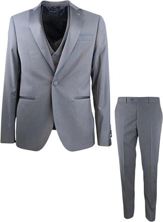 Manuel Ritz Homme, Costumes, Gris, Taille: 2XL Costume crois&eacute;