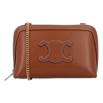 Celine Cuir Triomphe Pouch - - Bags - Damen - Braun - ONE SIZE