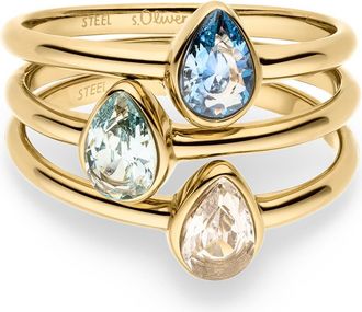 s.Oliver Ring - Eleganter Ring aus poliertem Edelstahl - gold - wasserfest & hautfreundlich
