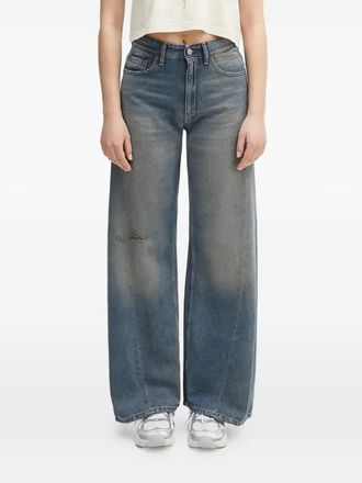 Maison Margiela jean ample &agrave; effet us&eacute; - Bleu