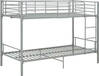 vidaXL Metall Etagenbett Grau 90x200 cm