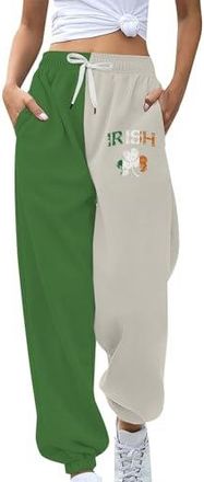 Generic HUIFUAO Pantalon de surv&ecirc;tement de la Saint-Patrick pour femme, pantalon de jogging tr&egrave;fle dr&ocirc;le, costume irlandais de la St Paddys, pantalon de tr&egrave;fl