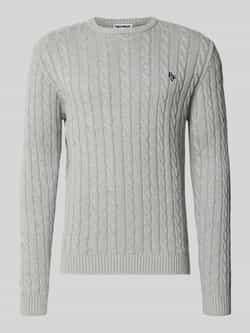 Review Slim Fit Strickpullover mit Zopfmuster