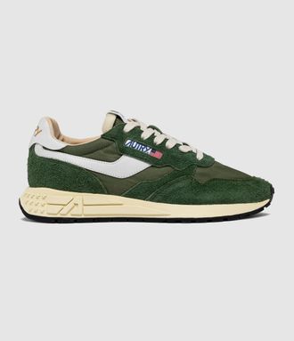 Autry Baskets Homme Reelwind Daim Nylon Vert Militaire
