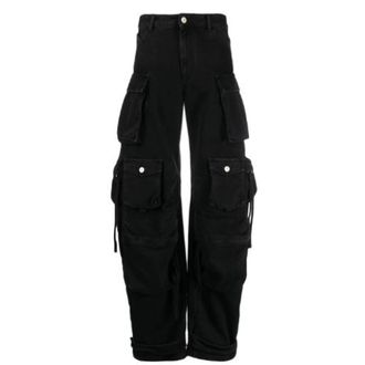 The Attico Schwarze Cargo Wide Leg Hose - - Trousers - Damen - Schwarzk - W26