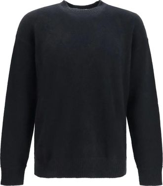 Laneus Pull en cachemire et soie &agrave; col rond - Homme - Pulls - Noir - Taille: M