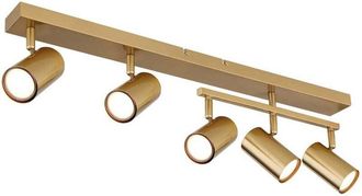 Globo Lighting Globo Lighting - Spot de plafond Plafonnier à 5 lampes Lampe de salon dorée Plafonnier, spots mobiles, 5x GU10, LxH 70 x 17 cm