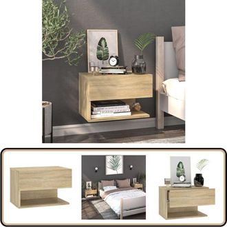 vidaXL Table de chevet murale Chêne sonoma - Table De Chevet Murale - Meuble De Rangement Mural - Étagère Murale - Décoration Murale - Table De Nuit Murale