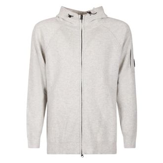 C.P. Company C.p. Company, Homme, Pulls, Beige, Taille: XL Sweat à capuche tricoté avec poche zippée