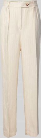 BA&SH Regular Fit Bundfaltenhose aus Viskose-Leinen-Mix Modell PEANUT