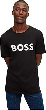 BOSS Hommes Thinking 1 T-Shirt en Jersey de Coton avec Logo imprimé en Gomme