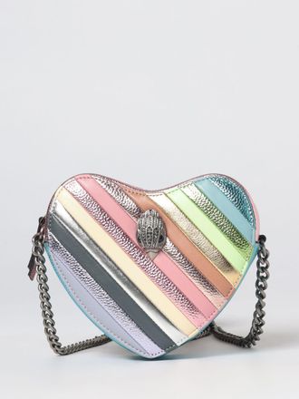 Kurt Geiger Herzf&ouml;rmige Kensington Leder-Minitasche von mit bunten Streifen und Strass