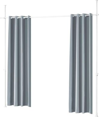 SoBuy KLS12-DG Paravent S&eacute;parateur de Pi&egrave;ces Rideau T&eacute;lescopique R&eacute;glable en Hauteur Rideau Occultant Isolant Thermique Draperies &agrave; Oeillets pour Salon