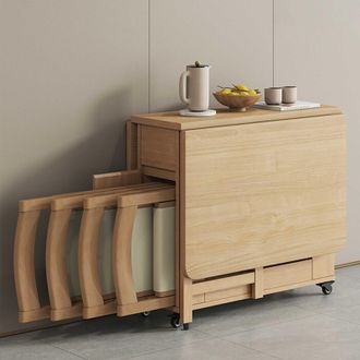 Generic Klappbarer Esstisch aus Holz, Tragbare Esszimmerm&ouml;bel-Sets mit Schubladen, 4 St&uuml;hlen, Platzsparender Tisch und St&uuml;hle for Zuhause, K&uuml;che, Wohnzimmer