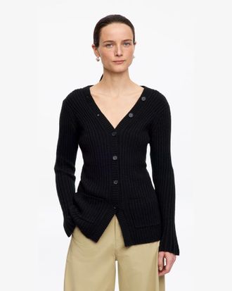 Arket Rippstrickjacke -Blau