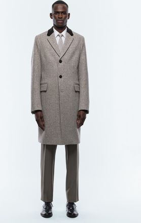 Fursac Manteau en drap de laine &agrave; chevrons - Taille 46 - Homme