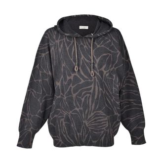 Brunello Cucinelli Femme, Sweatshirts et sweats &agrave; capuche, Noir, Taille: 40 FR Wool Sweat &agrave; capuche avec poche avant et finitions c&ocirc;tel&eacute;es