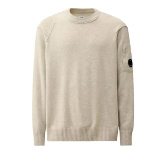 C.P. Company Gerippter Rundhalsausschnitt Wollpullover - - Knitwear - Herren - Beige - L