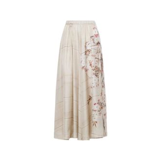 Pierre-Louis Mascia Femme, Jupes, Beige, Taille: 42 FR Aloe A-line Skirt