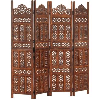 vidaXL Cloison de s&eacute;paration 4 panneaux Marron 160x165cm Bois manguier vidaXL