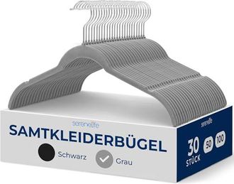 SereneLife Samtb&uuml;gel, 30 St&uuml;ck- Hemdenb&uuml;gel, Kleiderb&uuml;gel Platzsparend f&uuml;r Kleideraufbewahrung & Organisation, Hangers Clothes mit 360&deg; drehbarer Haken, f&uuml;r Tops