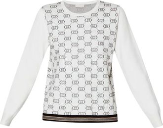 Liu Jo Femme, Pulls, Blanc, Taille: 38 FR Maglia logo monogram