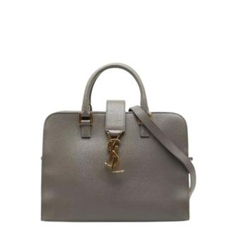 Saint Laurent Sac &agrave; main en cuir Pre-owned - Femme - Pre-owned - Gris - Taille: ONE Size