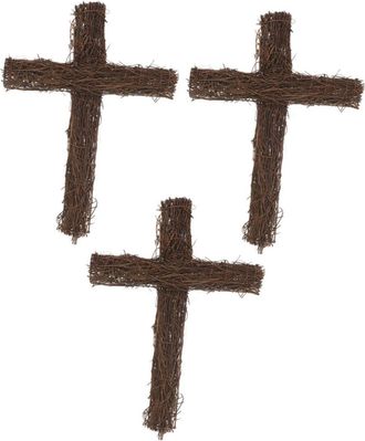 Cabilock 3stücke Weihnachten Rattankreuz DIY Gewebtes Rattan Kreuz Kranz Rahmen Weihnachtskranz Dekoration Rattankranz DIY Gartendekoration