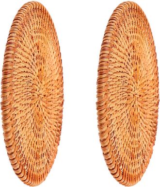 Garneck 2 St&uuml;ck Handgefertigte Rattan Untersetzer Runde Geflochtene Teetassen Kaffee-untersetzer Hitzebest&auml;ndige Tischmatten f&uuml;r K&uuml;che Esszimmer Vielseitig al