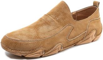 Generic Mocassins en cuir pour homme - Chaussures de marche souples - Antidérapantes et respirantes - Tendance, marron, 42 2/3 EU