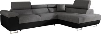 Mirjan24 Ecksofa Torezio mit Bettkasten, Einstellbare Kopfst&uuml;tzen, Sofa mit Schlaffunktion, Eckcouch f&uuml;r Wohnzimmer, Polsterecke, L-Form Couch mit Bettfunktion