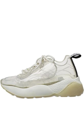 Stella McCartney baskets à effet métallisé - Blanc