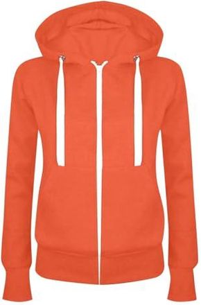 Generic Sweat &agrave; capuche tendance Y2K pour femme - Style d&eacute;contract&eacute; - Universit&eacute; - Avec fermeture &eacute;clair - Tendance - Uni - Coupe ample - Fin - Doux - Confort