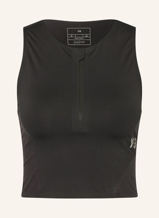 Yohji Yamamoto Cropped-Top Run schwarz