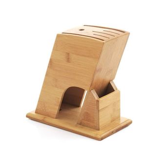 Luxshiny K&uuml;chenmesserblock Aus Holz - Universeller Messerblock Ohne Messer Messerhalter F&uuml;r Die K&uuml;chentheke Breitere Winkel&ouml;ffnungen