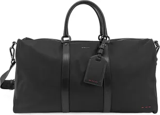 Kiton Homme, Sacs, Noir, Taille: ONE Size Sac de voyage en nylon avec inserts en cuir