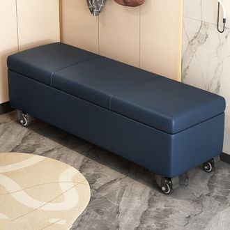 Generic Ottomanische Sitzbank Mit Stauraum Und Rädern, Fußstütze Aus Kunstleder for Das Wohnzimmer, Gepolsterte Sitzfläche, Schuhwechselbank Am Bett, Große De