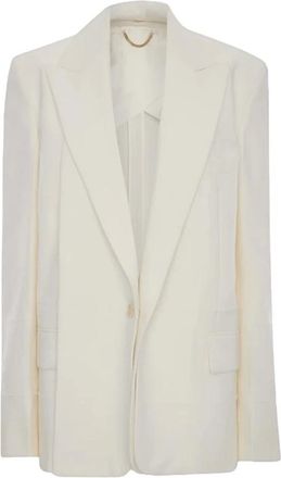 Victoria Beckham Femme, Vestes, Blanc, Taille: 36 FR Blazer &agrave; Revers D&eacute;tach&eacute;s