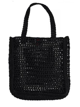 Casablanca Womens Tote Bag With Logo Black Viscose Handbags Hand