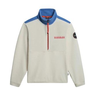 Napapijri Gelber Half-Zip Fleece Anderby - - Sport - Herren - Wei&szlig; - L